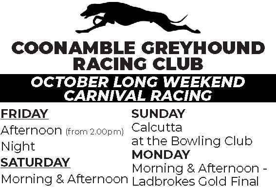Greyhound Club - October long weekend carnival | The Coonamble Times